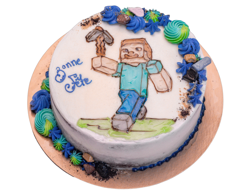 Minecraft (Steve & Pioche) - Pâtisserie Duquette